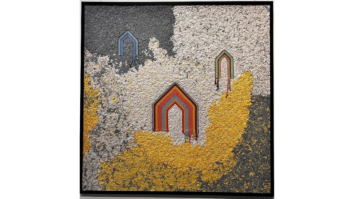 Colourful thread work on display