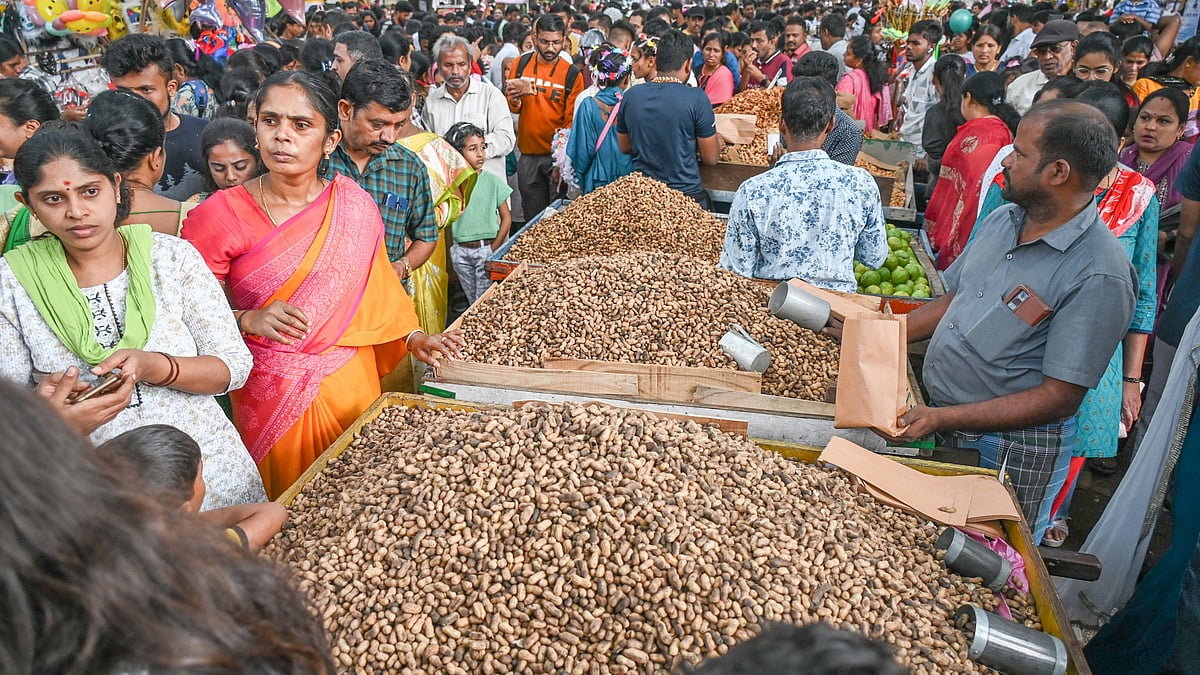 Bengaluru's Bull Temple Road bustles as Kadalekai Parishe kicks off