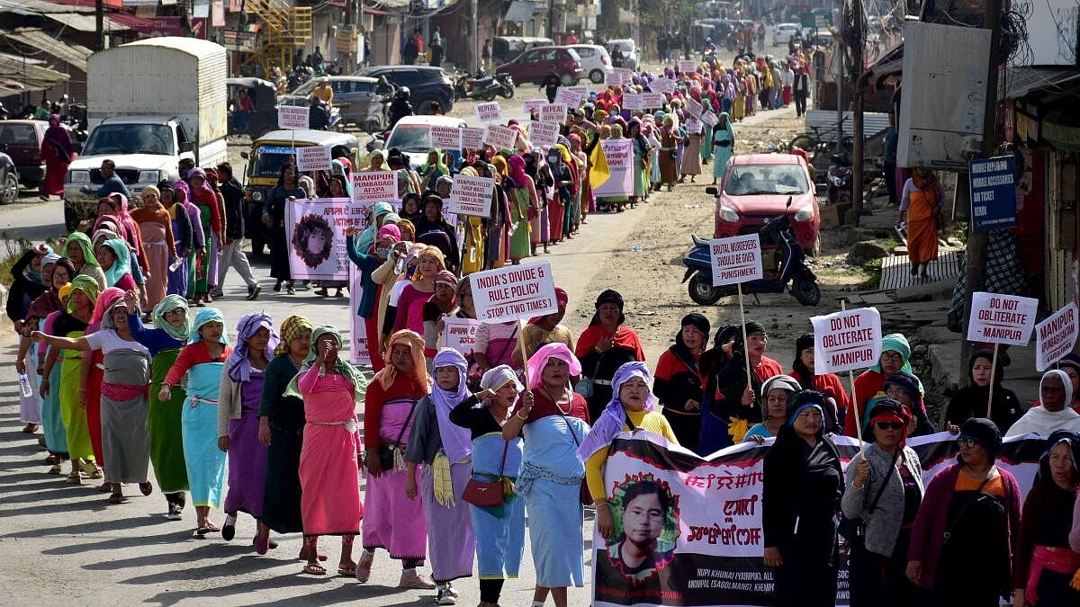 Women take out rally against AFSPA in Manipur's Imphal East district