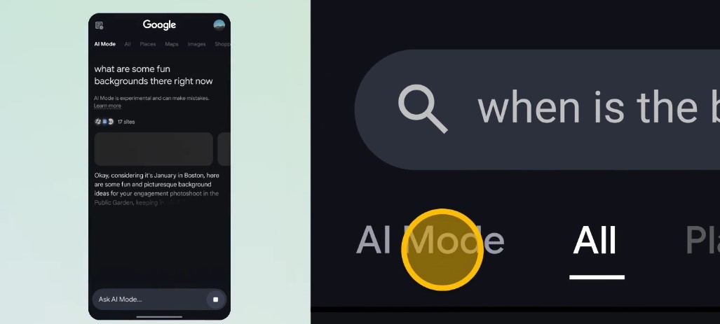 Google announces new AI mode experimental search feature