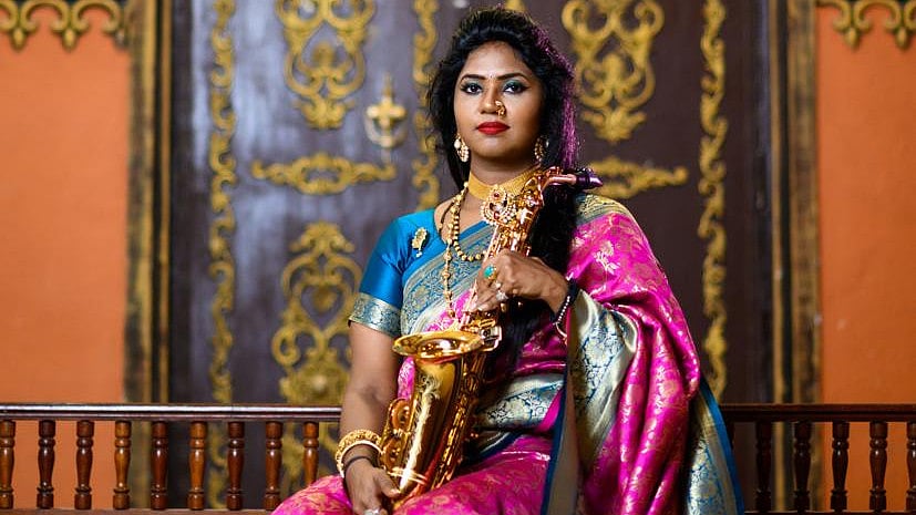 Meet sari clad saxophonist of Bengaluru