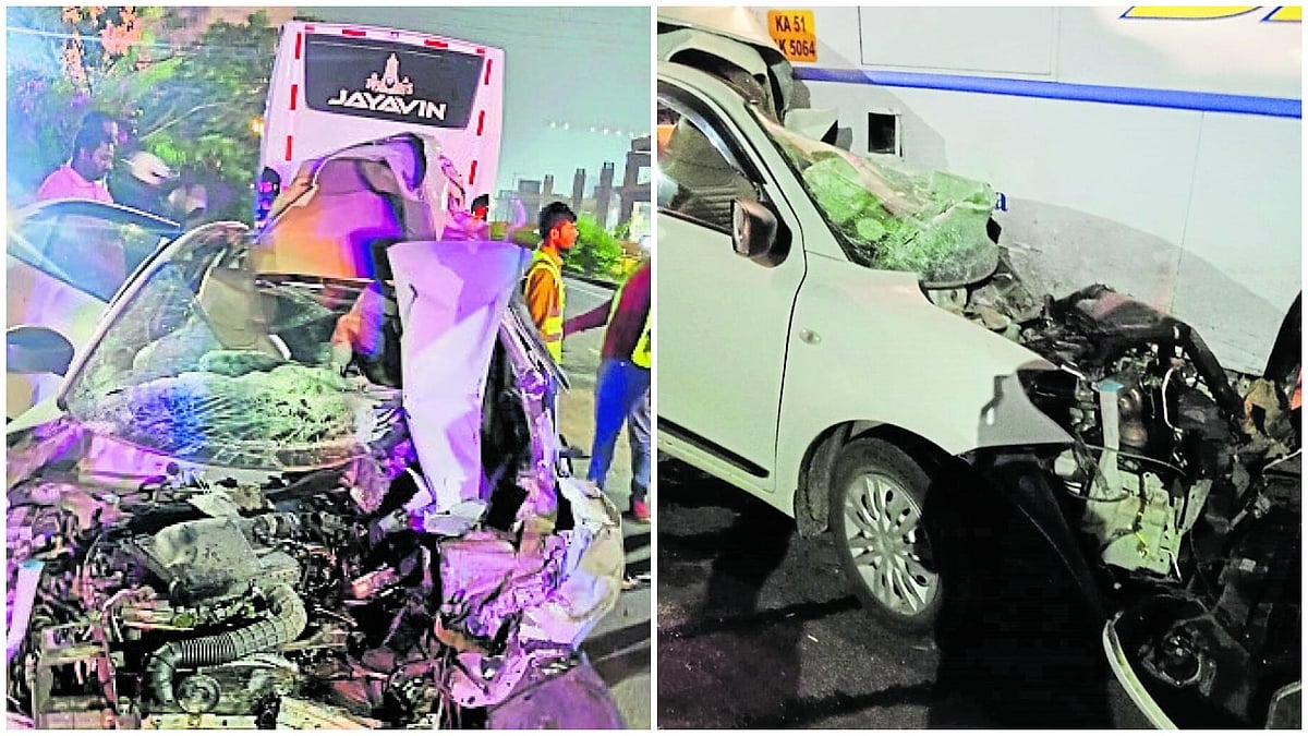 IndiGo staffer dies after cab crashes into stationary bus on airport road