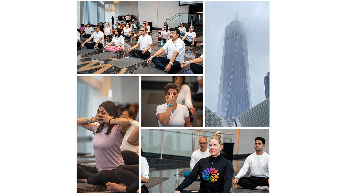 Yoga session at America's tallest building World Trade Centre ...