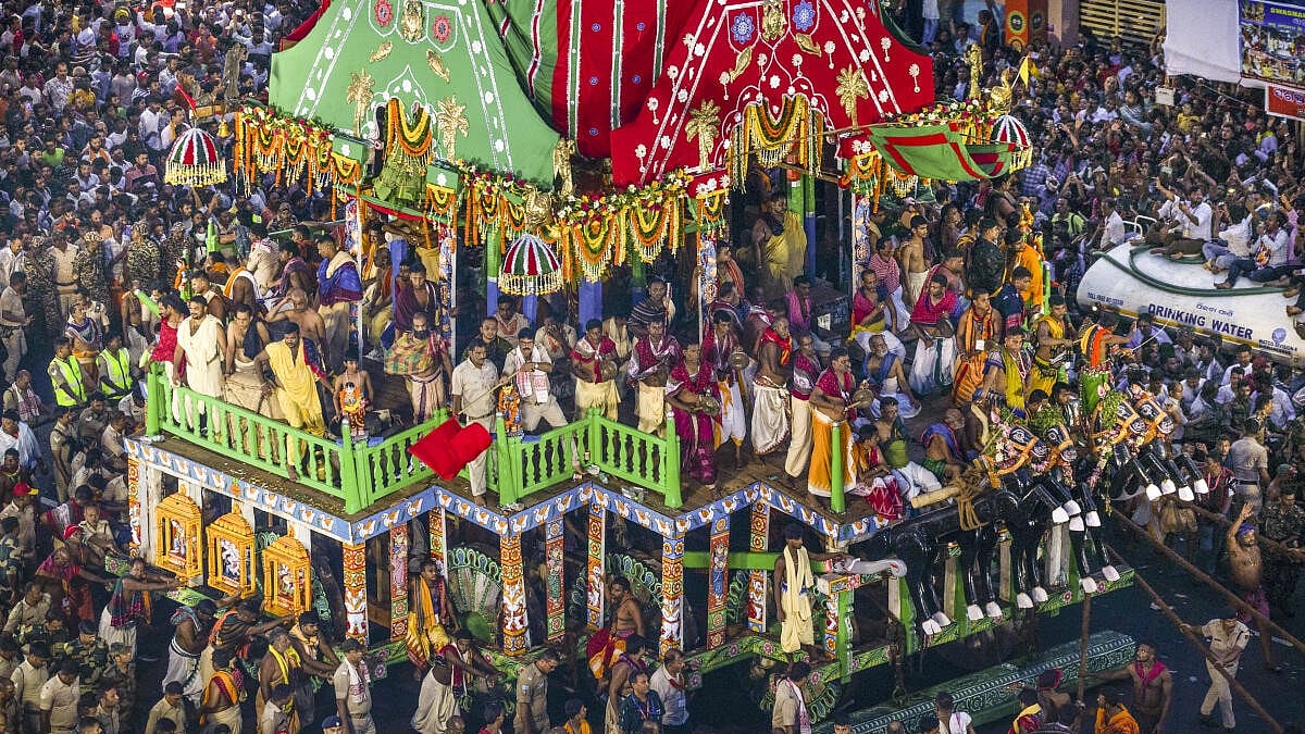 Puri Jagannath Temple Flags ISKCON Rath Yatra Deviation