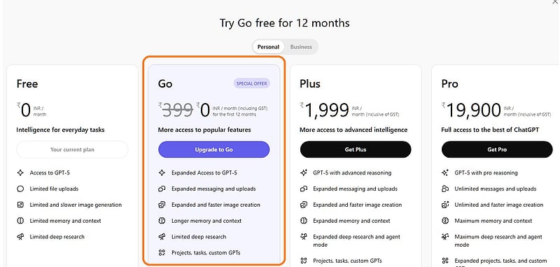 OpenAI ChatGPT Go now available free in India; step-by-step guide on ...