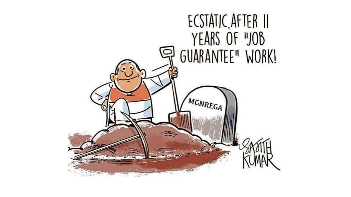 MGNREGA Cartoon: DH Toon Highlights MGNREGA