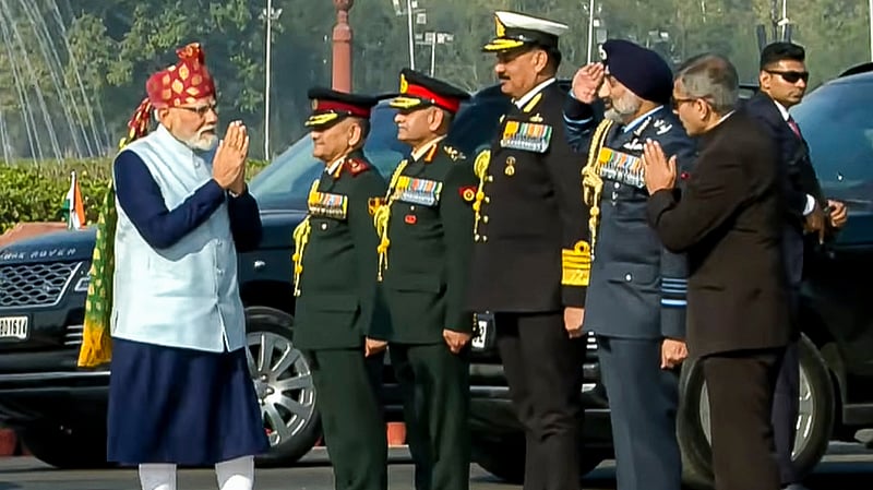 R-Day 2026: PM Modi Wows in Rajasthani Safa at Republic Day