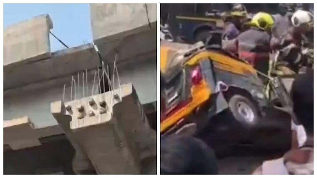 Mumbai Metro Pillar Slab Collapses in Mulund; 4 Feared Injured