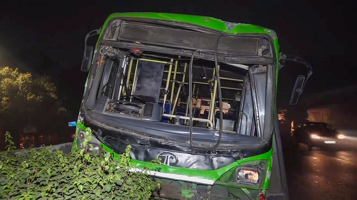 DTC Bus Fire: Vehicle set ablaze after pedestrian run over in Nangloi