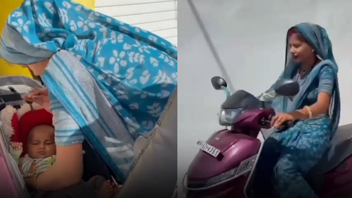 Viral video: Woman puts child in scooter boot for reel, sparks outrage