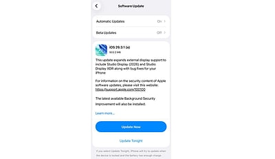 Apple Security Update: iOS 26.3.1(a) launched with critical fixes