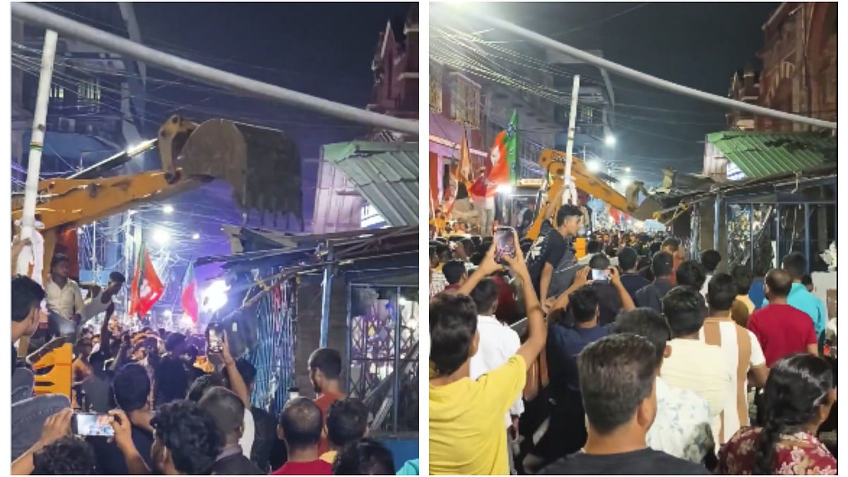 BJP workers used bulldozer to demolish meat shops in Kolkata market ...