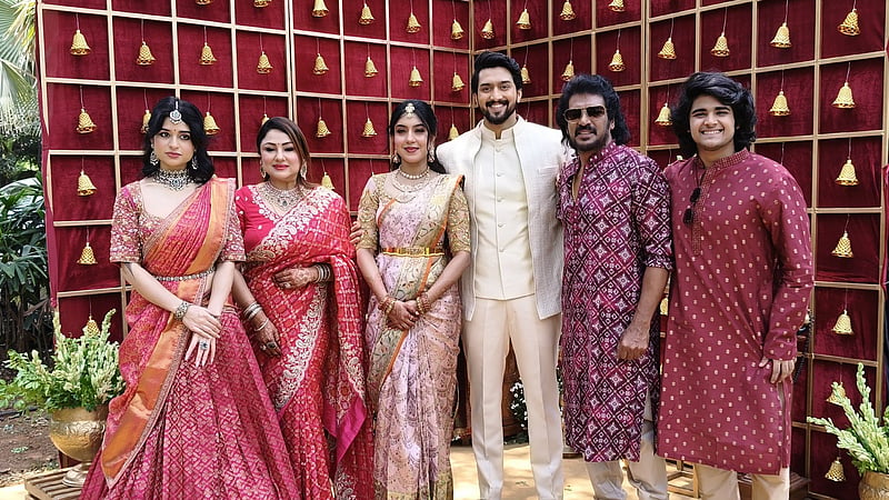 Upendra’s nephew Niranjan gets engaged to Sanjana in intimate ceremony ...