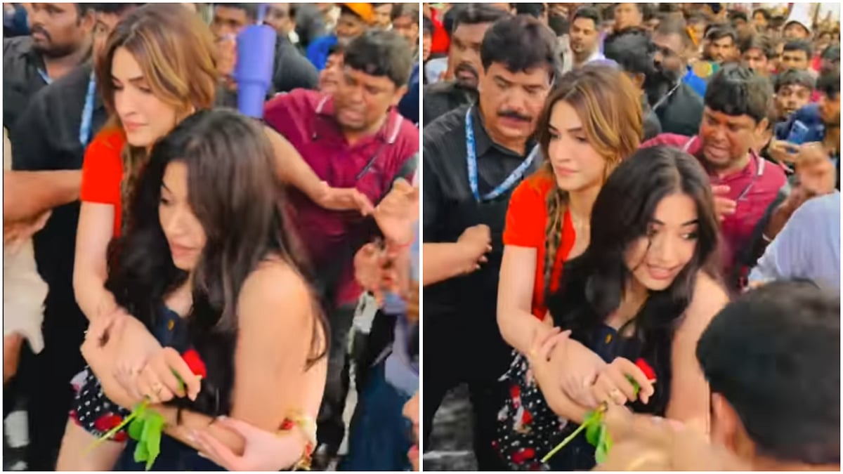 Kriti Sanon: Shields Rashmika Mandanna as Pune mall event turns chaotic