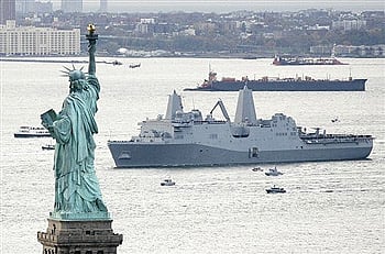 Ship built with World Trade Centre steel arrives in New York