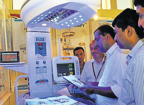 Hospital equipment manufacturers display their latest gadgets at expo
