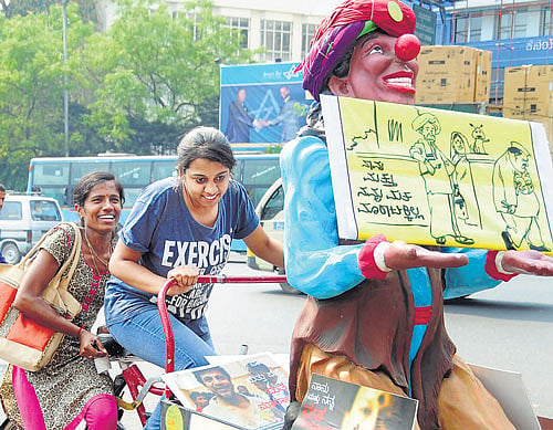 Children tag along with NOTA campaigners