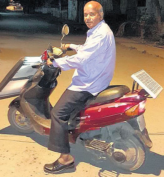He strives to develop solar-powered two-wheelers