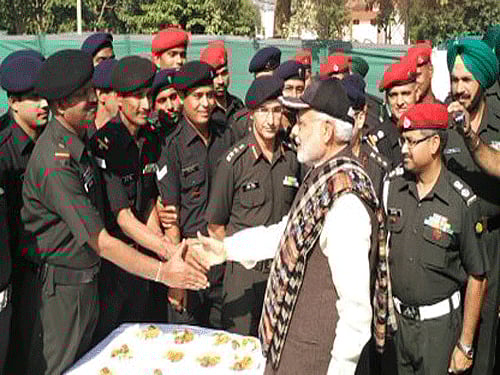PM spends Diwali with troops, says OROP issue "resolved"