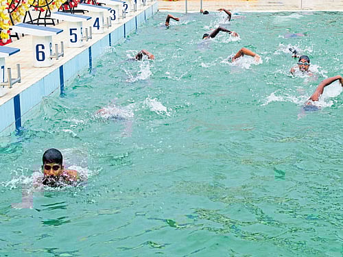 Green water stuns swimmers
