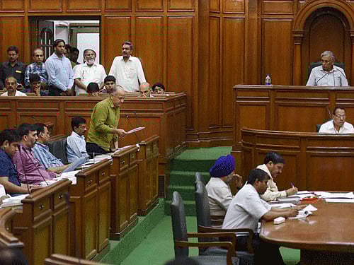 AAP MLA tears MHA notification in Assembly