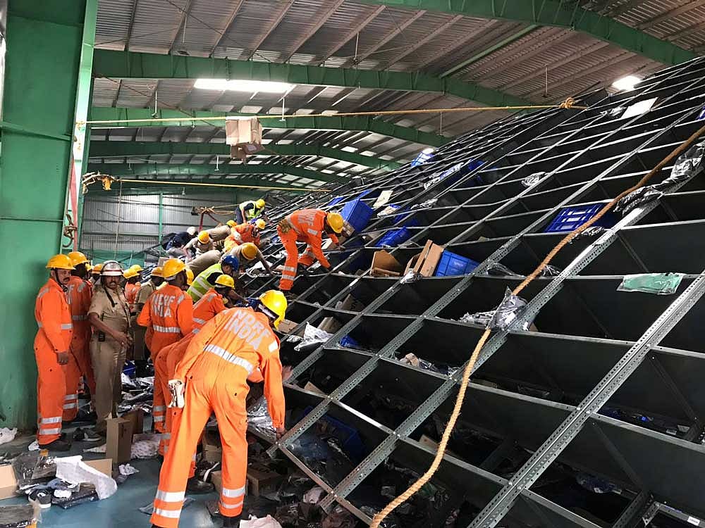 3 killed, 5 injured by falling racks at warehouse