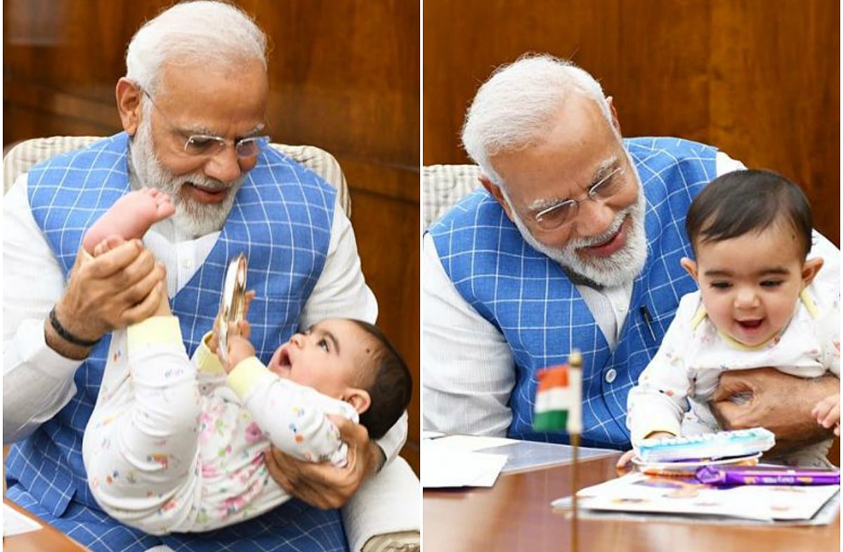 Baby's day out: Modi picture with baby goes viral