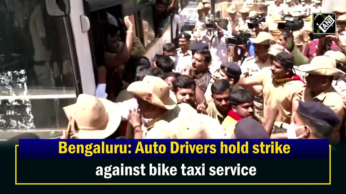 Bengaluru: Auto Drivers hold strike against e-bike taxi service