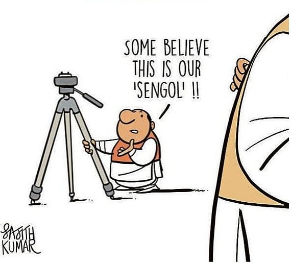 DH Toon | 'Golden stick' gifted to Nehru