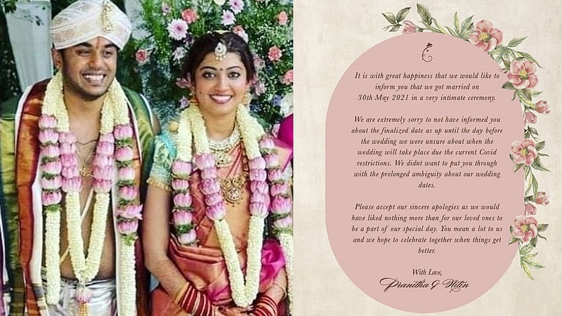 Pranitha Subhash gets married to Nitin Raju in secret ceremony; See ...