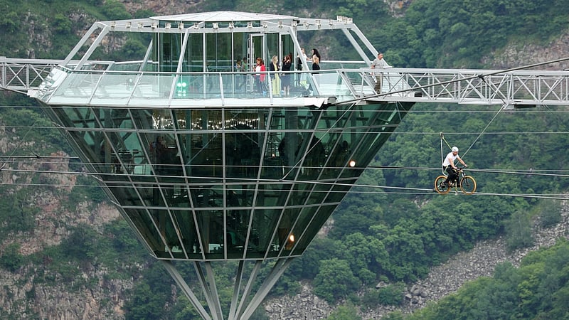 Georgia's new diamond-shaped hanging bridge offers amazing views; See Pics