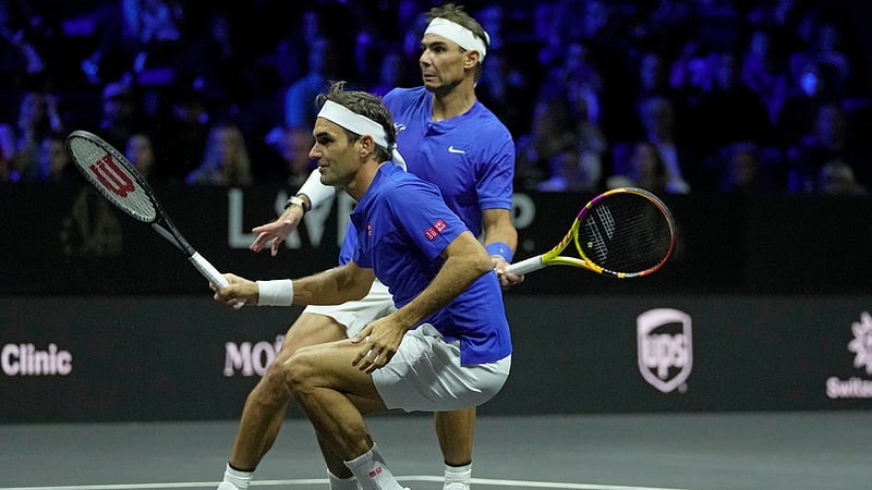 Pics of Rafael Nadal crying at Roger Federer's farewell go viral
