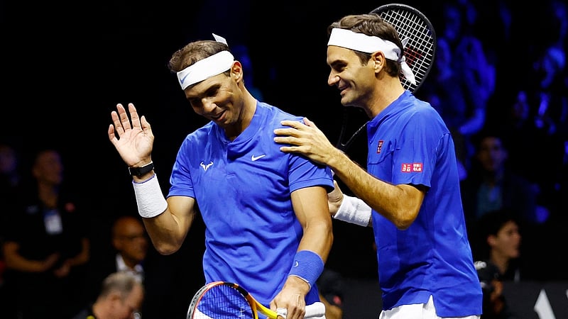 Pics of Rafael Nadal crying at Roger Federer's farewell go viral