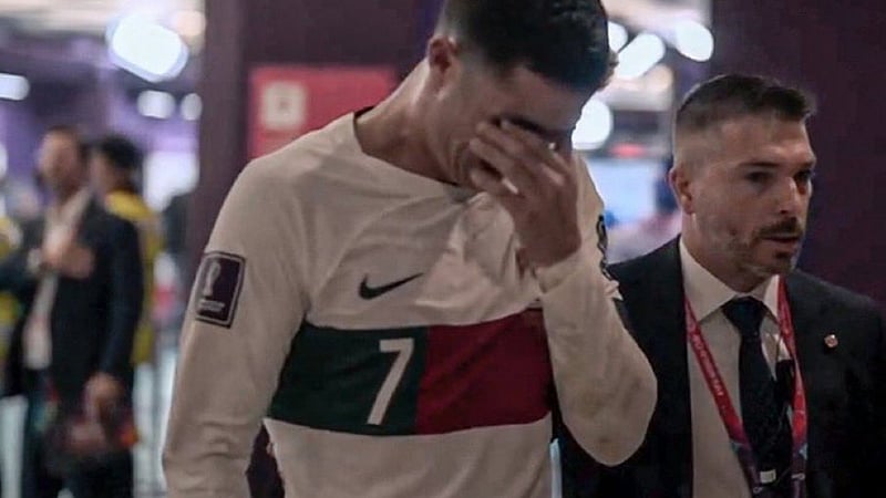Ronaldo in tears after Portugal's shocking World Cup exit