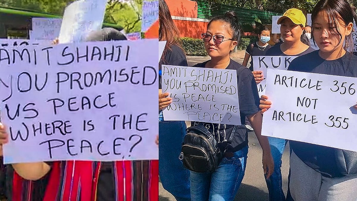 Kuki community protest outside HM Amit Shah's residence; See Pics