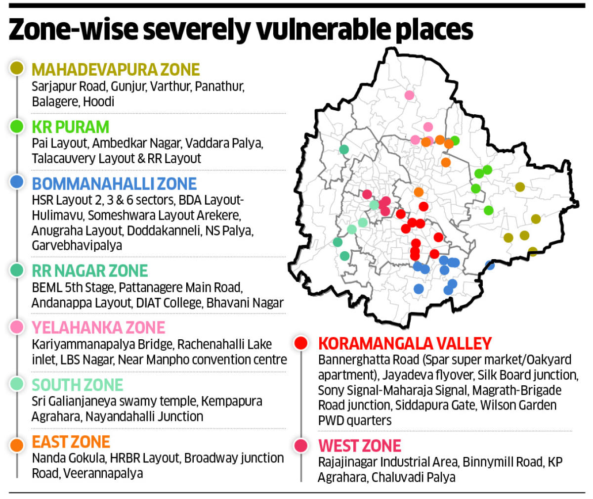 Bengaluru: 58 places identified as highly prone to flooding