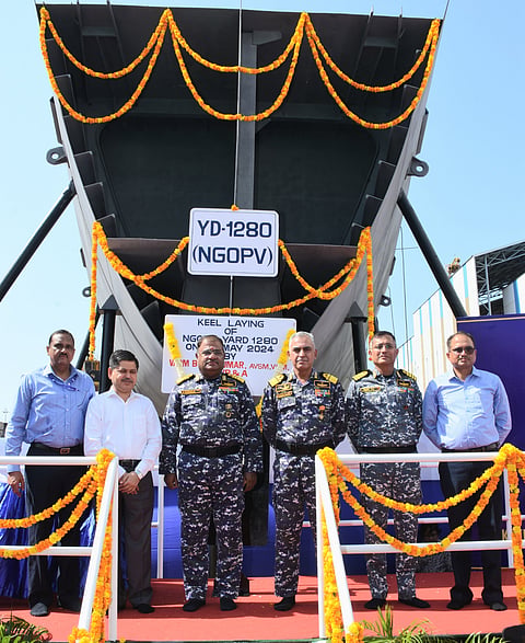 Keel laying ceremony of first Next Generation Offshore Patrol Vessel ...