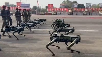 Indian Army showcases robotic dogs in parade for 77th Army Day celebrations
