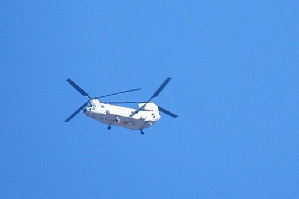 Chinook Helicopter displayed at 2020 Defense Expo in Lucknow reportedly ...