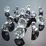 30-50 carat of synthetic diamonds mixed with original diamonds