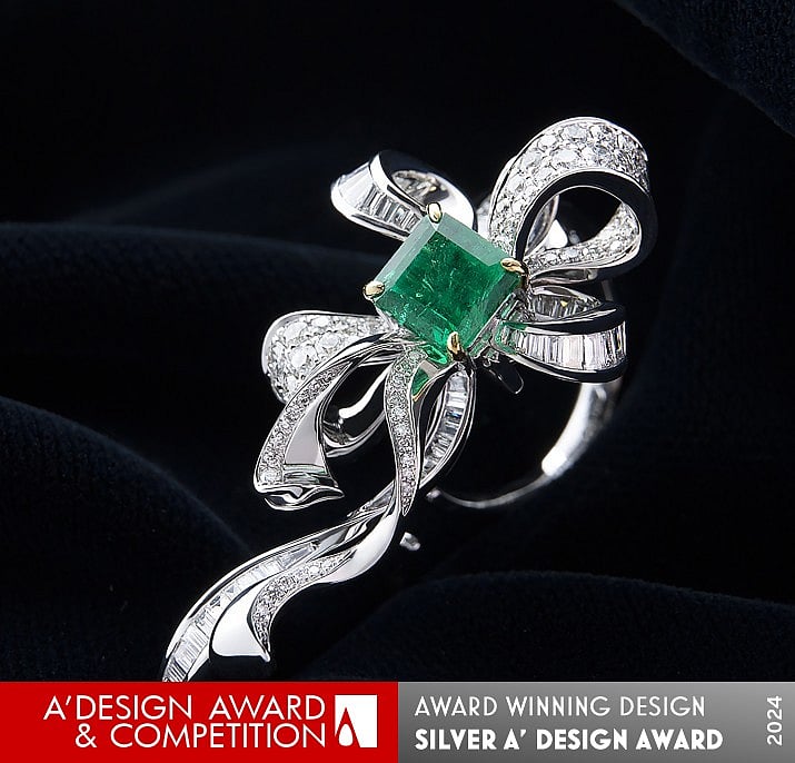 Emerald Ribbon Ring by Olivia Yao Wins Silver in A' Jewelry Design Award