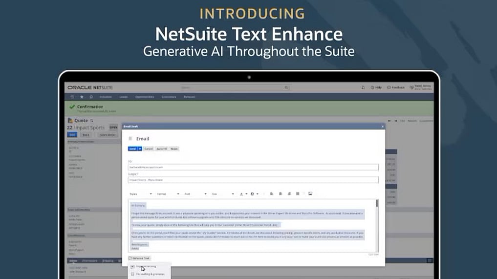 Oracle NetSuite Introduces New Generative AI-powered Capabilities