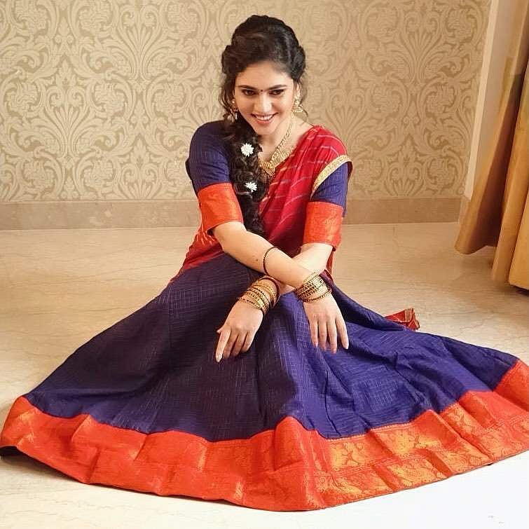 silky softy angel sherin shringar in silk half sari!