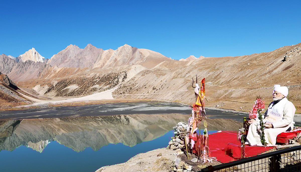 Prime Minister Narendra Modi offers prayers at Parvati Kund in Pithoragarh