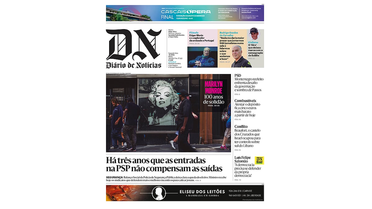 Leia aqui a edição do DN desta segunda-feira, 1 de junho