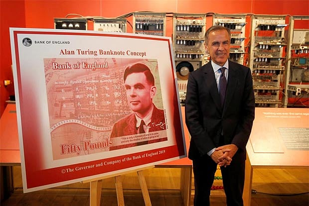 UK computer pioneer Alan Turing face of 50 pound note