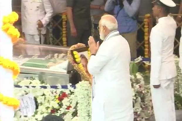 PM Modi pays tribute to Parrikar in Goa