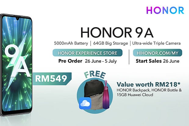 HONOR 9A smartphone with huge battery unveiled