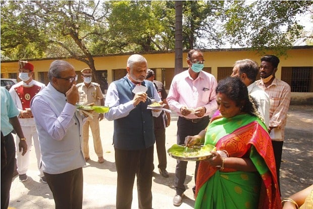 Puducherry LG Visits Govt School, Partakes Food Served As Part Of Noon ...