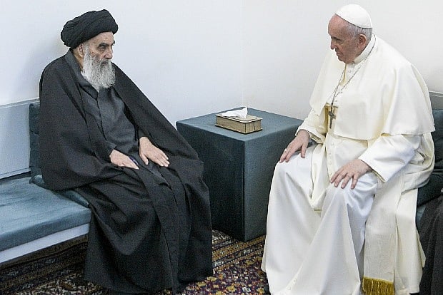 Pope Francis holds historic meeting with Iraq's top Shi'ite cleric